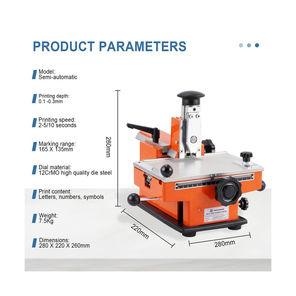 Manual Nameplate Metal Label Stamping Printer Machine Marking Machine ...