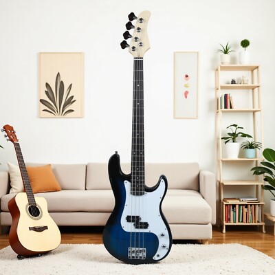 4-String P-Bass Guitar Set With Amp - P-Pickups, Basswood Body, Maple ...