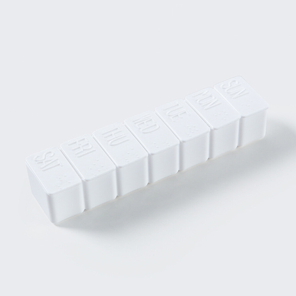 Weekly Medicine Case 7 Days Pill Dispenser Braille Pill Box Multi Pure ...