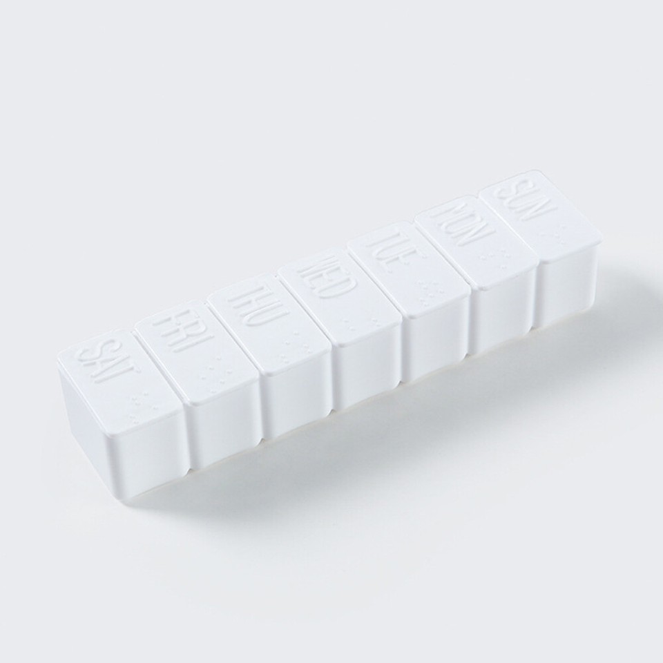 Weekly Medicine Case 7 Days Pill Dispenser Braille Pill Box Multi Pure ...