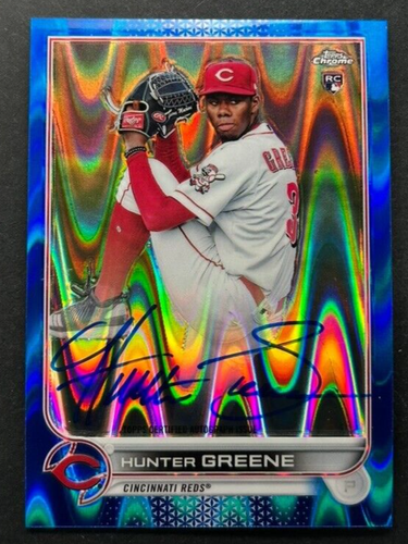 2022 Topps Chrome - Hunter Greene #RA-HG Reds - RC Blue RayWave AUTO ...