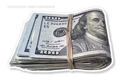 Money Bands Realistic Stack Funny Joke Prank Car Truck Vinyl Sticker ...
