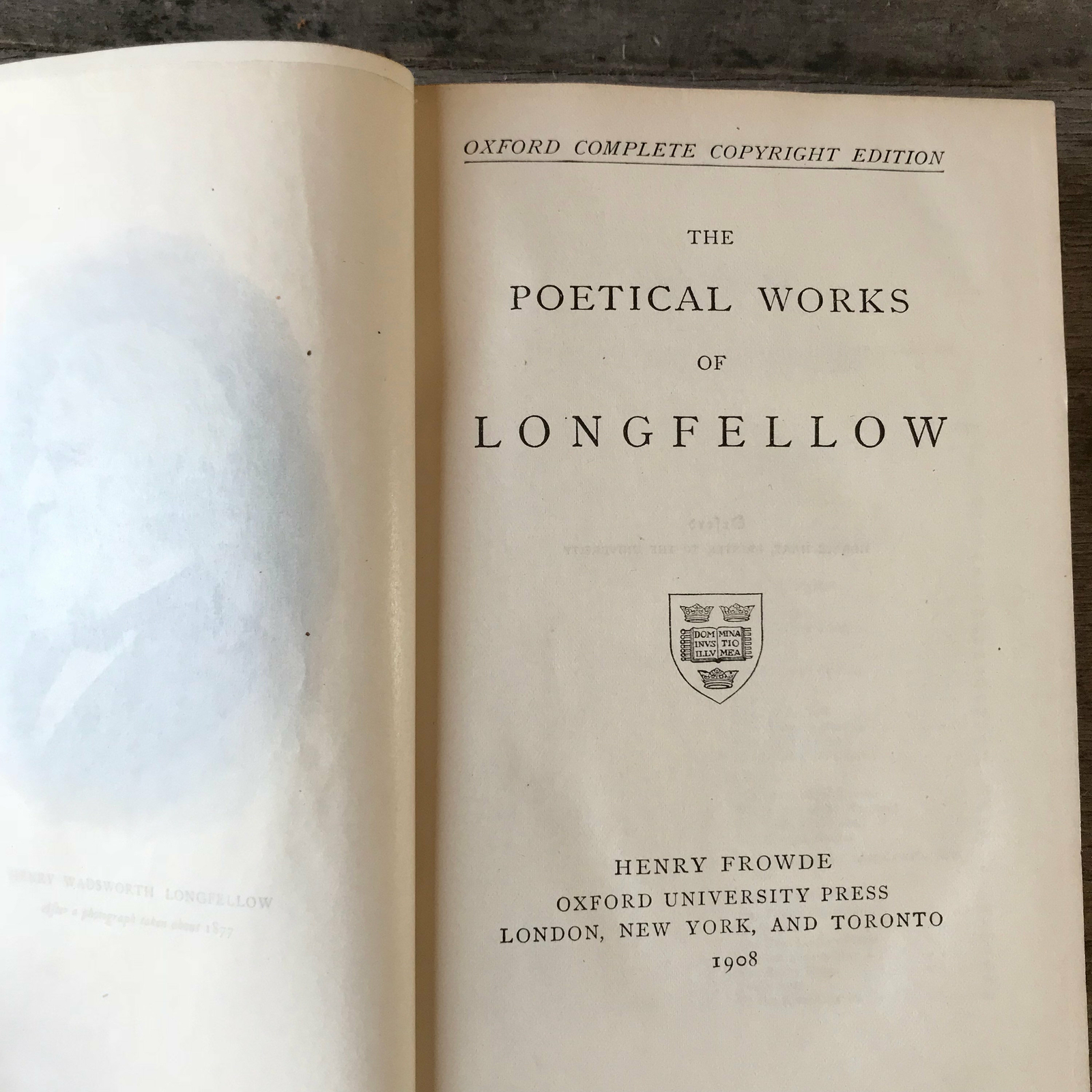 Antique Book Poetry English The Poetical Works of Longfellow 1908 Henry ...