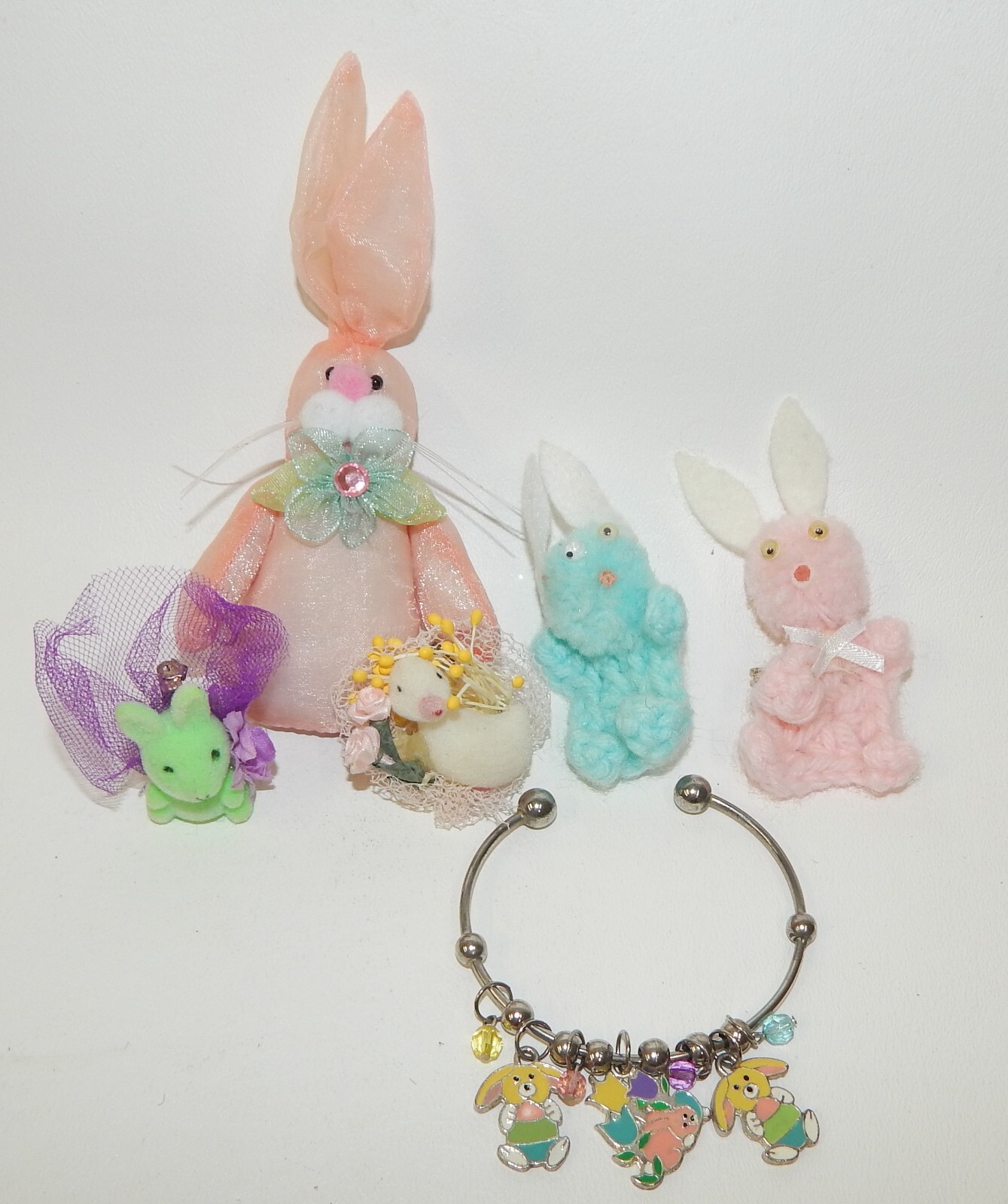 Easter Spring Novelty Jewelry Bunny Chick Pins Bracelet Lot | eBay
