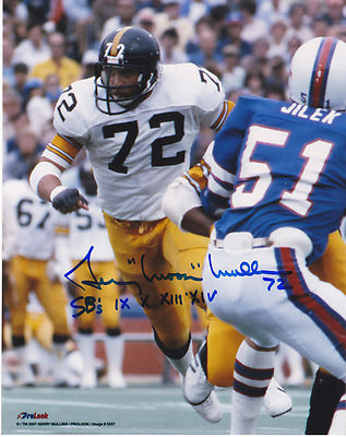 GERRY MULLINS PITTSBURGH STEELERS SB IX, X, XIIIX, XIV ACTION SIGNED ...