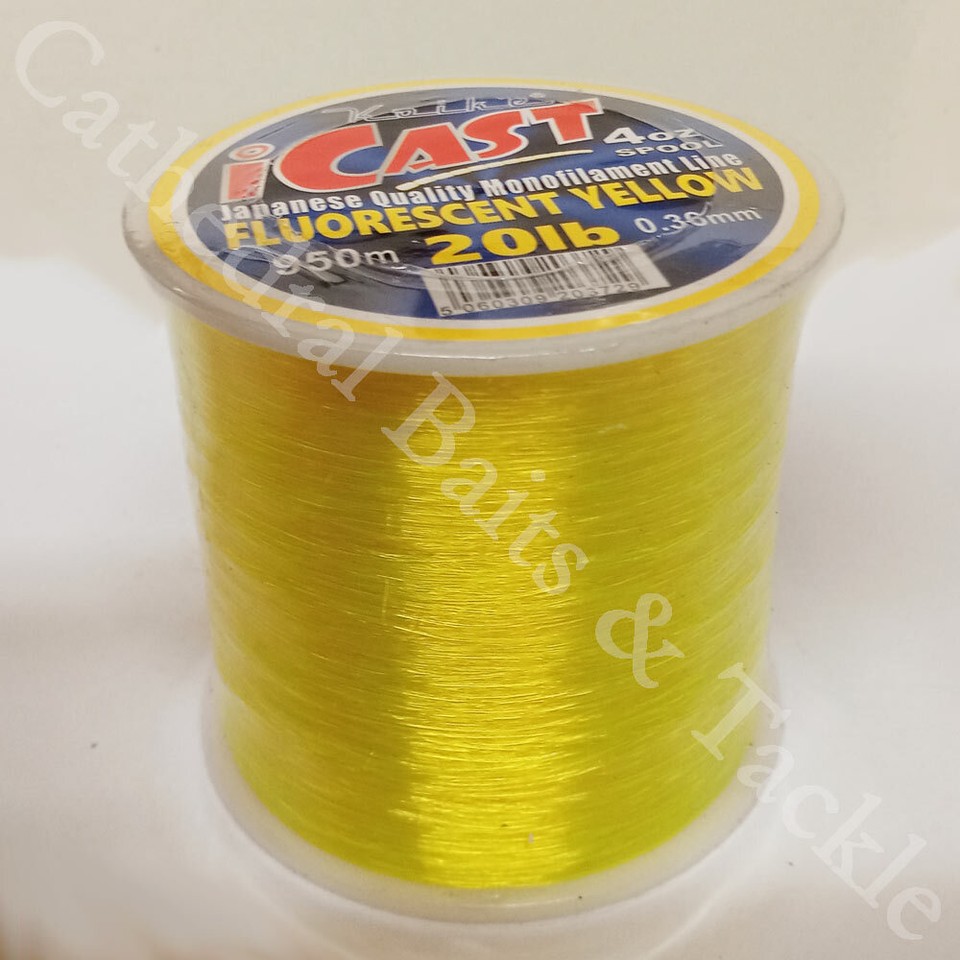Sea Fishing Line ICast Mono Bulk Spool 15lb to 80lb Clear/Fluro Beach ...