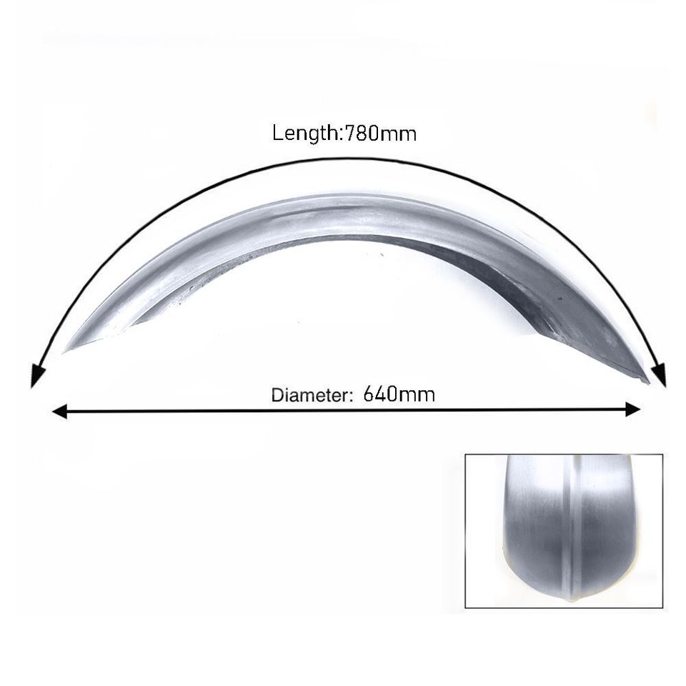 15" Inch Rear Steel Wide Mudguard With Rib Ideal for Bobbers, Choppers ...