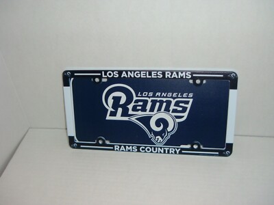 LOS ANGELES RAMS BLUE WHITE LICENSE PLATE / PLASTIC FRAME DEAL 6" X 12 ...