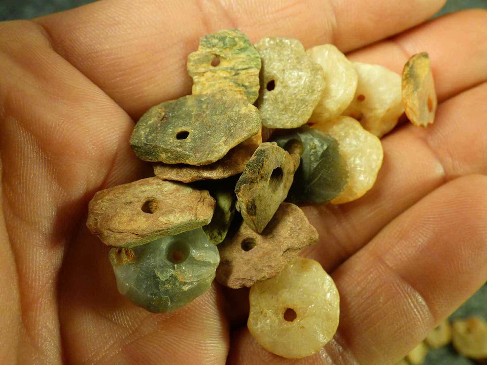 (10) Pre-1600 Cherokee Indian Drilled Stone Trade Beads Found Judaculla ...