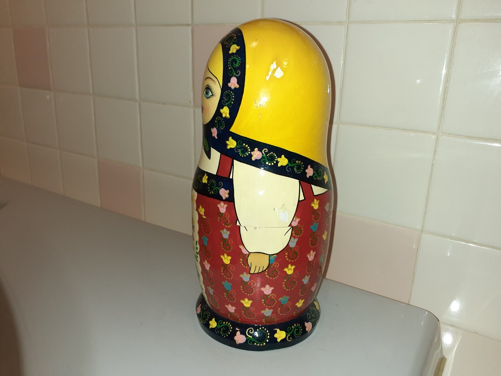 Beautiful Russian 1 Large Wood Matryoshka 10" tall, made by G. DeBrekht ...