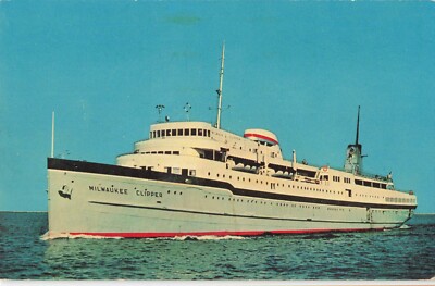 Postcard Steamer Milwaukee Clipper Passenger Autos Milwaukee Wisconsin ...