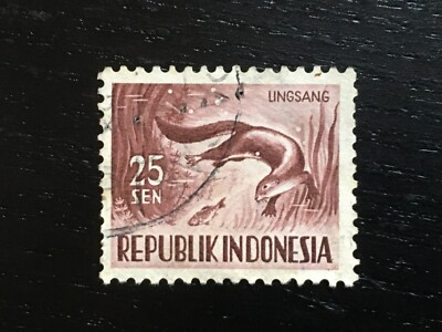 INDONESIA 1956-1958 DOMESTIC ANIMALS 25 SEN BROWN LINGSANG - USED 25S ...