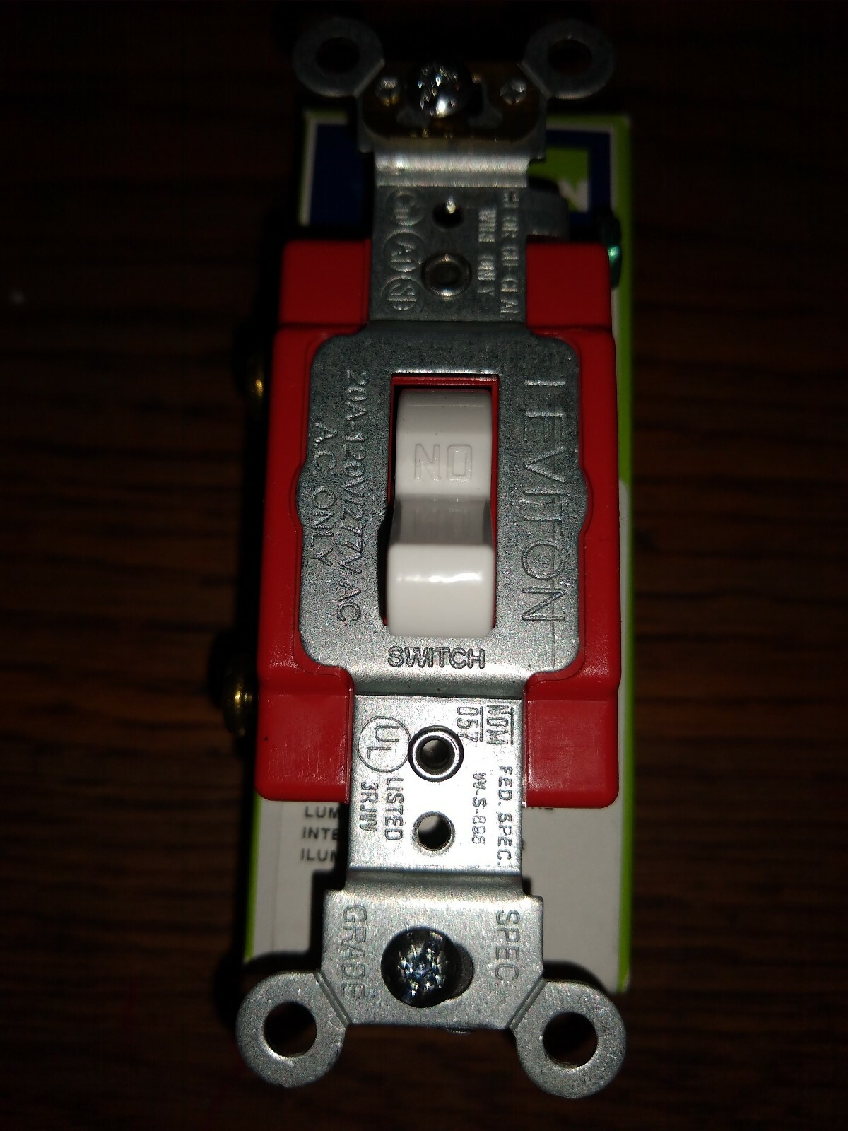 New (opened box) Leviton 1221-7LW Red Pilot Light SP Toggle Switch | eBay