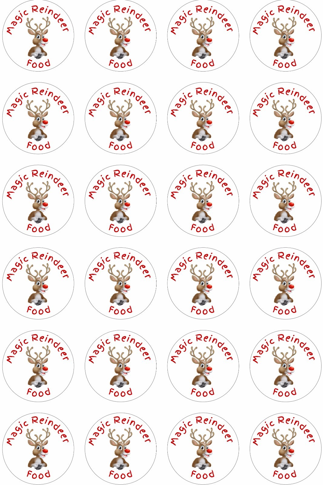 Magic Reindeer Food Stickers Labels School Christmas Fund Raising Fairs ...