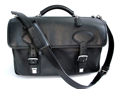 Coach 5237 Conner Briefcase Black Leather Messenger Bag Laptop ...