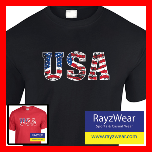 USA Letter Flag Independence Day T-Shirt | eBay