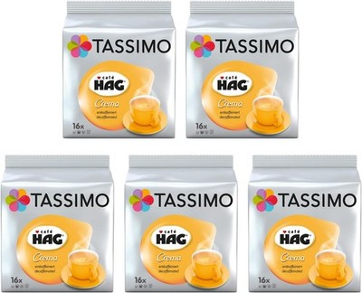 ☕ Tassimo Café HAG Decaf Coffee Pods – 5 Packs (80 Drinks) – Free ...