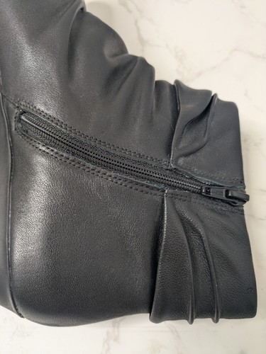 Clarks Matron Ella Black Leather Ankle Boots with inside zip. Size 7 EE ...