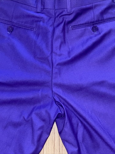 CONCITOR Men's Dress Pants Trousers Flat Front Slacks Solid PURPLE SIZE ...