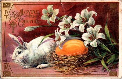 Bunny Rabbit featured on Cute Vintage Easter Postcard j/02 BI9021 | eBay