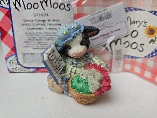 Mary's Moo Moos 1998 Goose Tidings To Moo, Geese A Laying Figurine ...