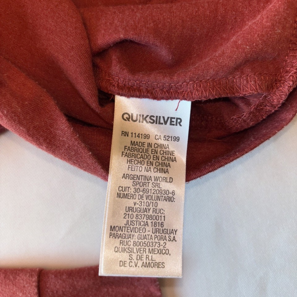 Quicksilver Red Hooded Shirt Surf Long Sleeve Large Retro VTG Surf *See ...