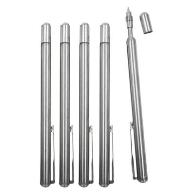 5pcs Stainless Steel Ball Point Pen Telescopic Art Ballpoint Pen | eBay ...