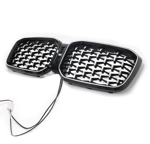 LED Lights Car Front Mesh Grille Grill For BMW X3 G01 Diamond 2022-2024 ...