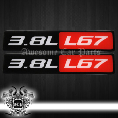 CHEVY CHEVROLET PONTIAC BUICK 3.8L LITER L67 V6 ENGINE FENDER EMBLEM ...