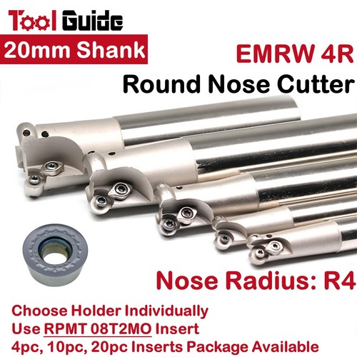 20mm EMRW 4R Round Nose Mill Cutter Straight Shank Indexable Milling ...
