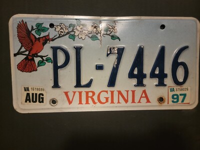 Vintage 1997 VIRGINIA License Plate PL - 7446 | eBay