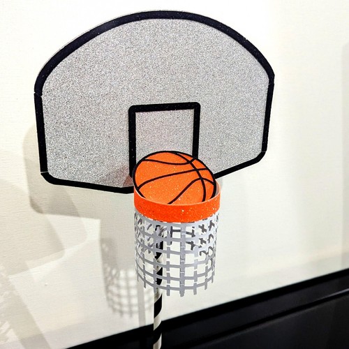 Basketball Themed 🏀 Cake Topper 3D Net & Ball Personalised Free ...