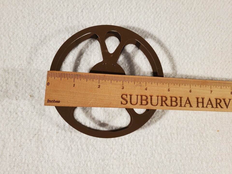 Vtg Empty Metal Film Reel Decor ~ 4.75" Brown | eBay