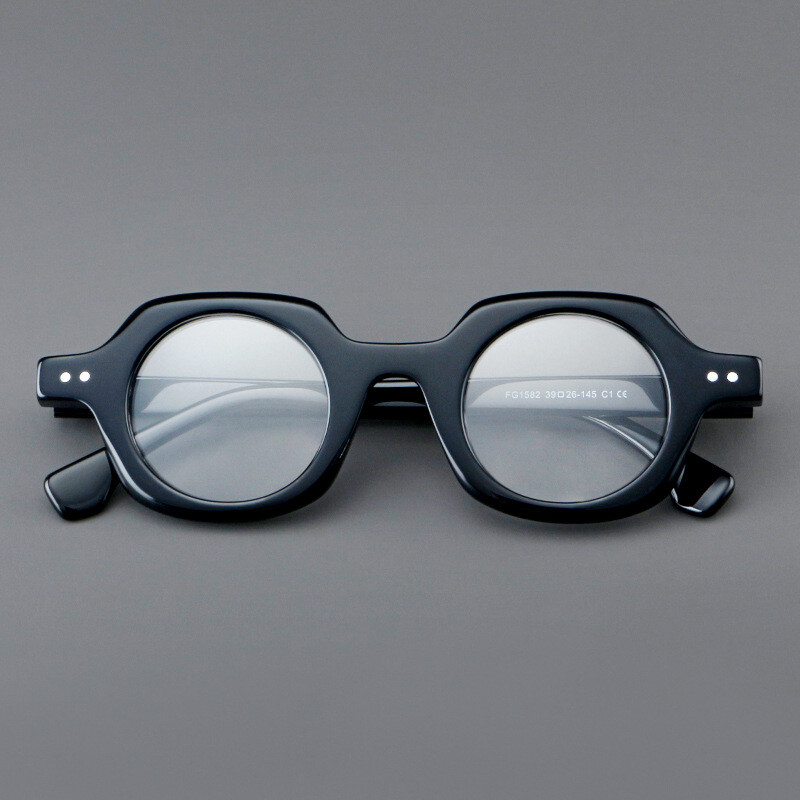 Acetate Eyeglass frames Full Rim Retro Women Men Eyewear Round Polyson ...