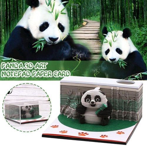3D Notepad Panda Paper Model Memo Pads Cute Note Paper Sticky Block Pad ...