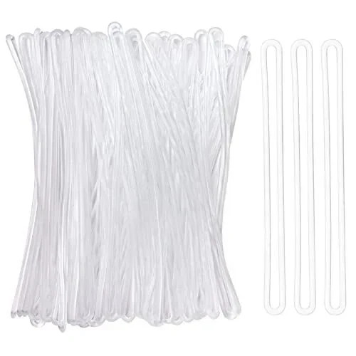 100 Pcs Clear Plastic Travel Luggage Tag Loops Straps for Luggage Bag ...