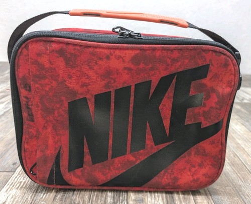 Nike Futura Insulated Hard Shell Lunch Box Gym Red Black Dbl Zipper ...