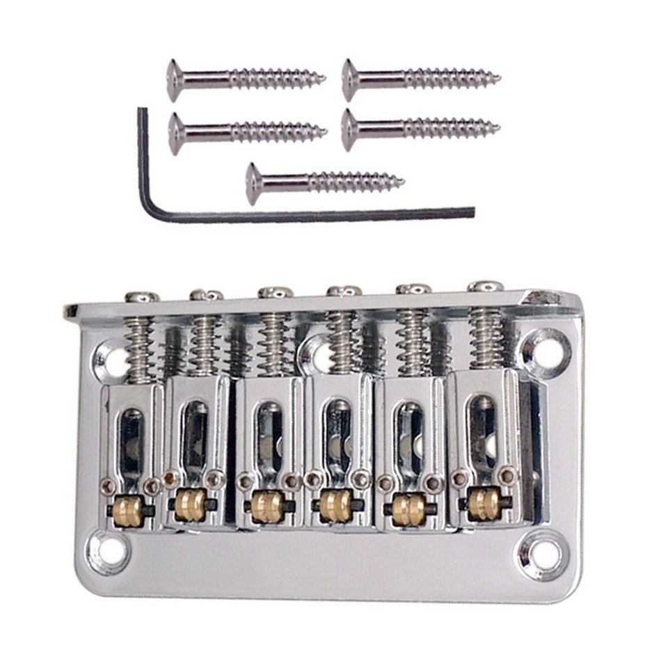 6 String Electric Guitar Adjustable Saddle Hardtail Bridge Set 78mm Top ...