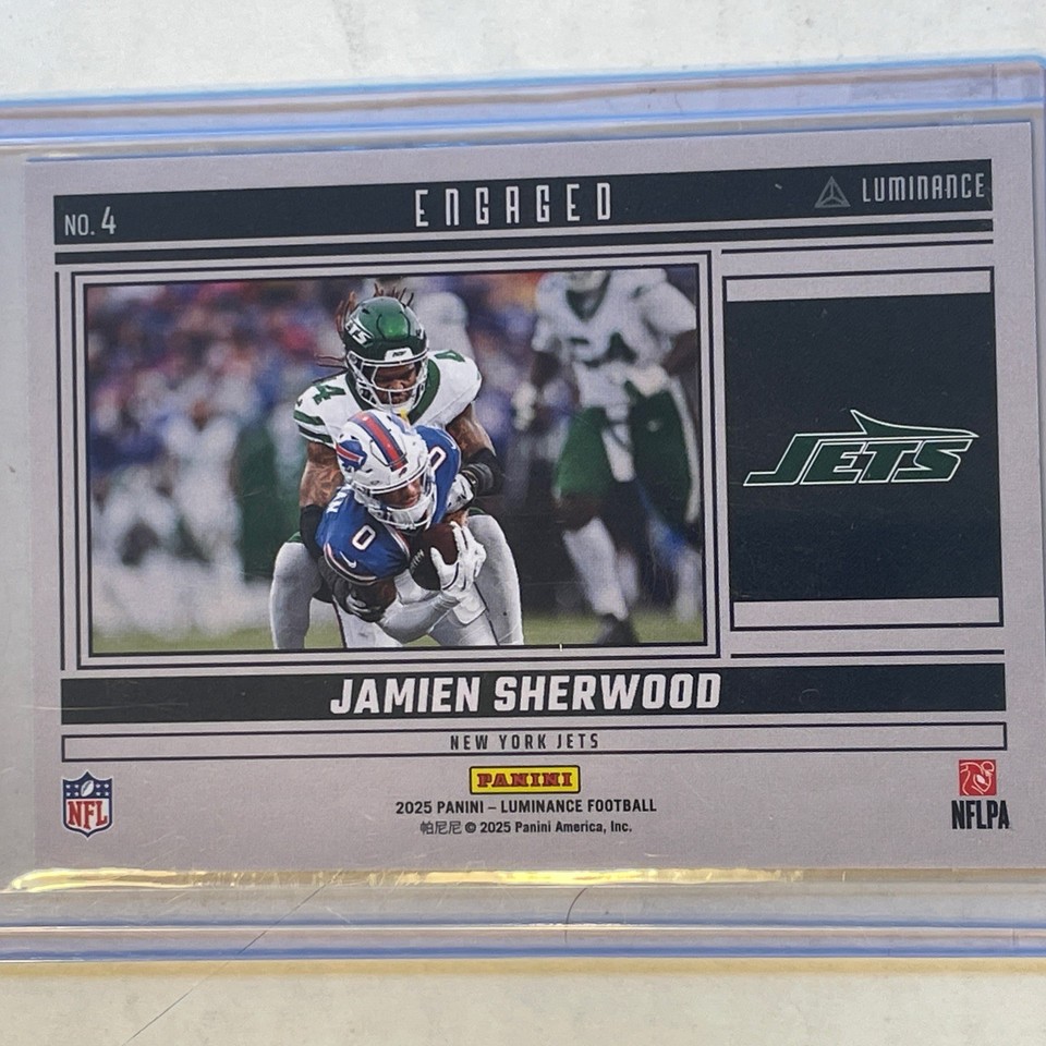2025 Panini Luminance New York Jets Jamien Sherwood Orange Engaged #4 39/100 | eBay
