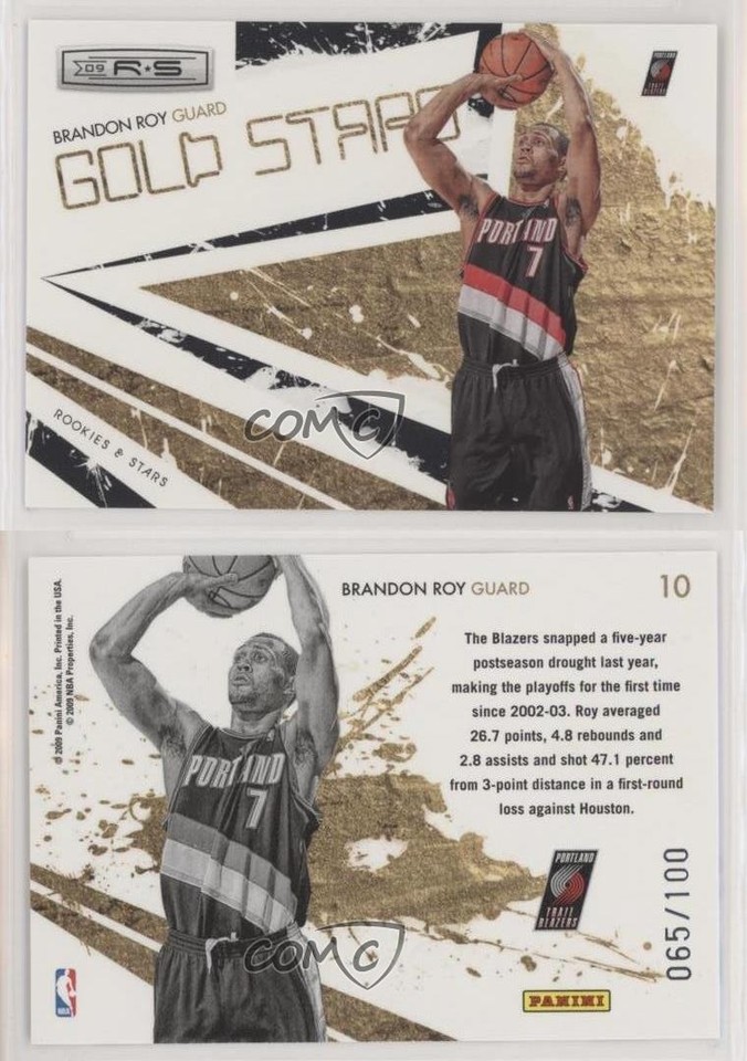 2009-10 Panini Rookies & Stars Gold Stars Black 65/100 Brandon Roy #10 ...