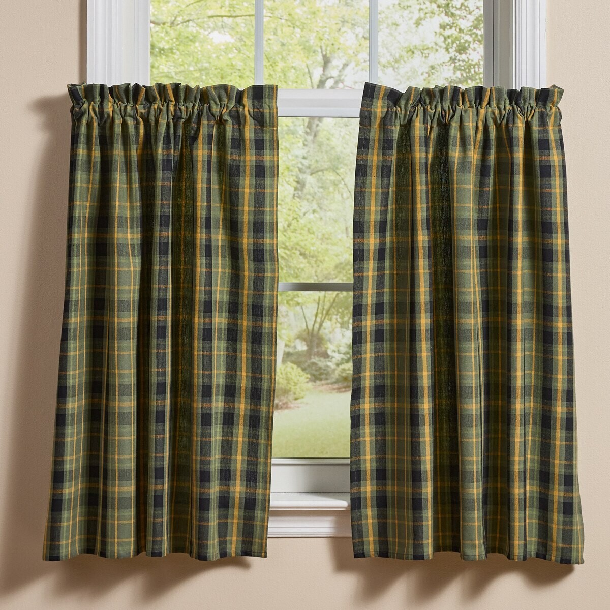 Green Plaid Curtains