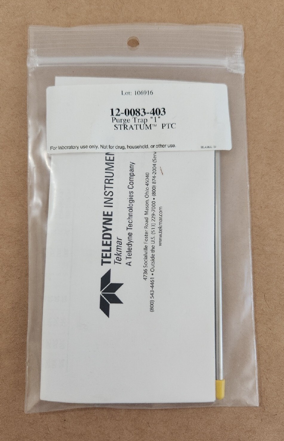 *NEW* Teledyne 12-0083-403 Stratum Purge Trap “1” U Shape Tenax 12 ...