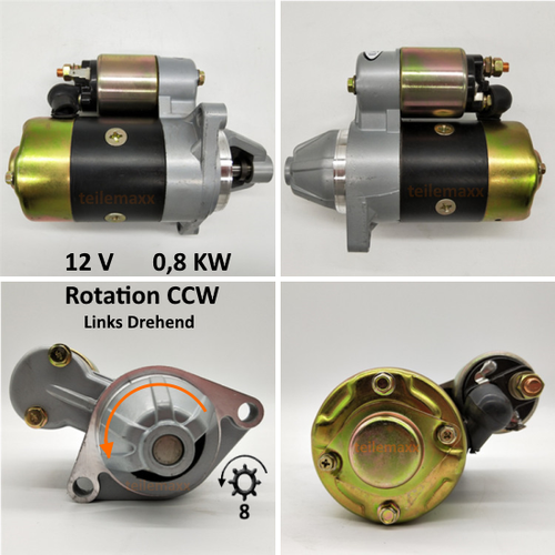 Anlasser passend für Rotek Motor ED4-0200 ... China Diesel 170F 178F ...