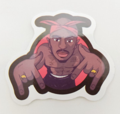 2Pac Tupac Shakur Rap Waterproof Glossy Vinyl Logo Decal Sticker 2.5"x1 ...