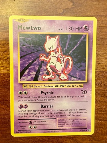 2016 POKEMON EVOLUTIONS - MEWTWO - 51/108 - PSA 9 - HOLO - MINT - ULTRA ...