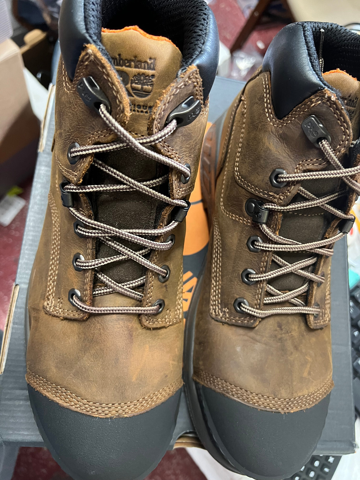 Timberland PRO Helix HD 6" Composite Toe WP Brown Leather men Work Boot ...