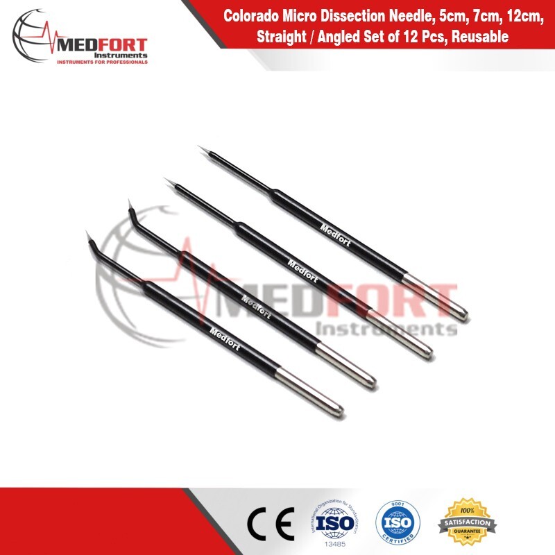Colorado Micro Dissection Needle 5cm,7cm,12cm Straight/Angled Set Of 12 ...