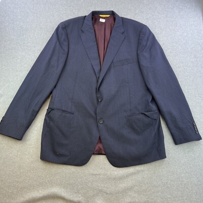 Hickey Freeman Sport Coat Men 48-43 L Blue Maroon Striped 100% Wool ...