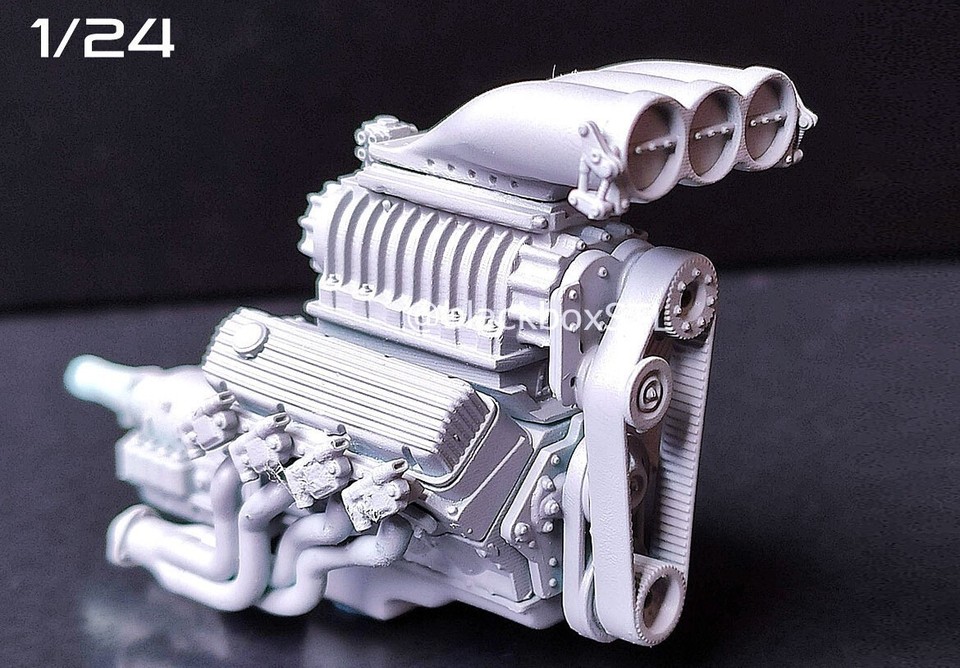 Blown BBC 572 Engine - 1/24 - 3D Printed - Black Box | eBay