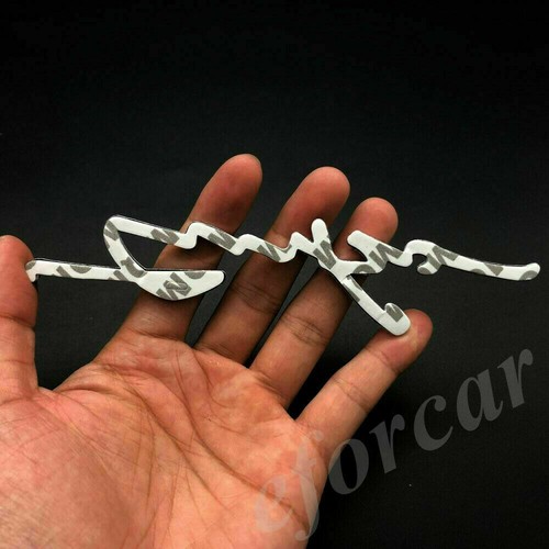 1X NEW Metal Art Cursive Turbo trunk badge fender Car Rear Emblem Decal ...